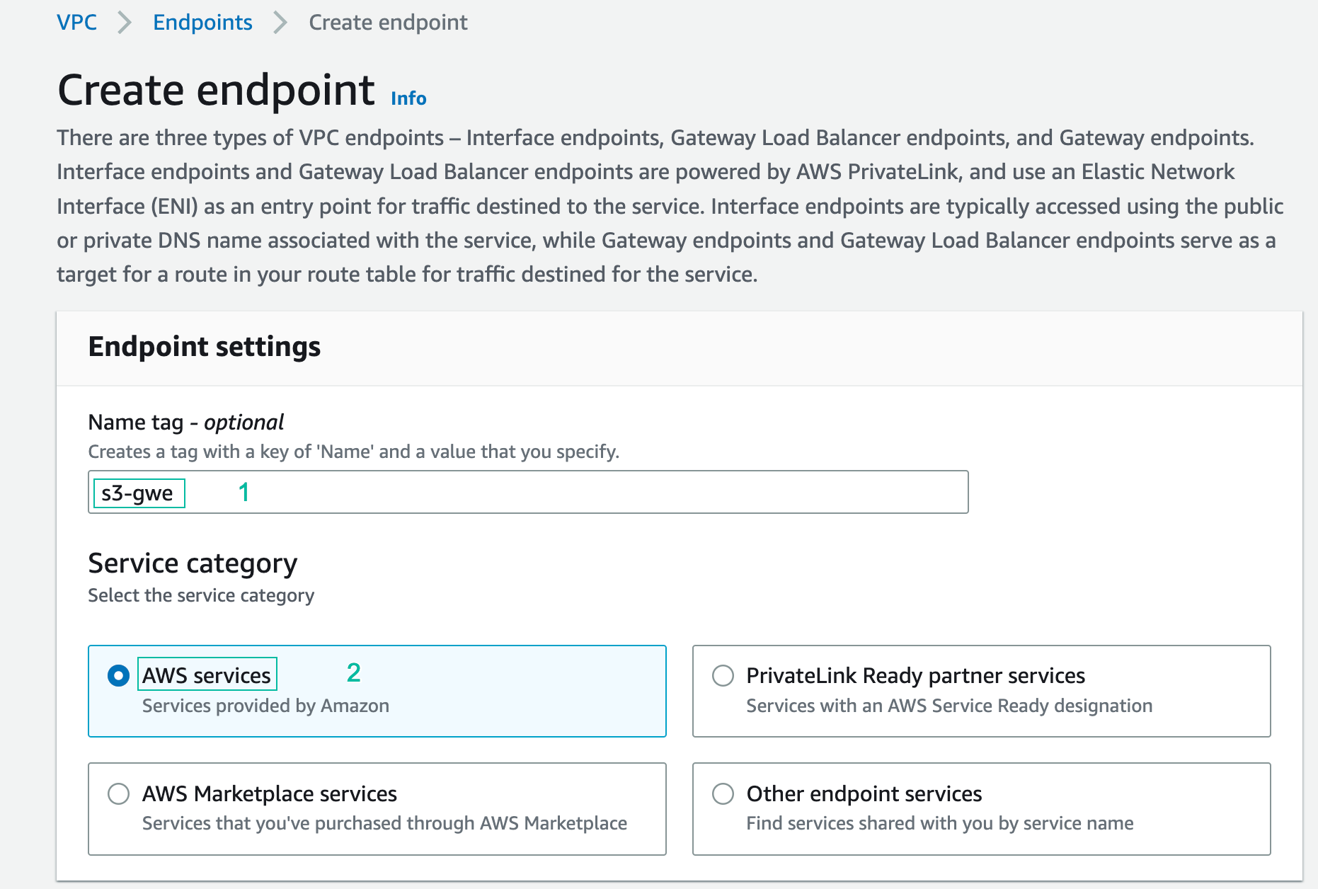 Create a gateway endpoint :: AWS Student Builder Group - Workshop Template
